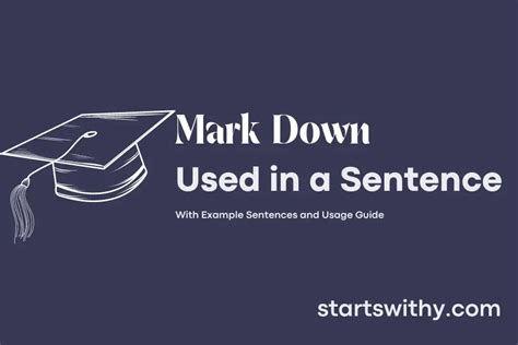 Mark Down In A Sentence Examples 21 Ways To Use Mark Down