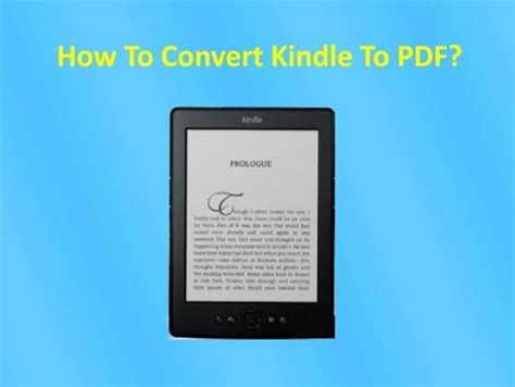 How To Convert Kindle To PDF
