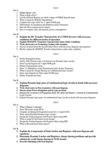 Vlsi Qb Pdf Logic Gate Field Effect Transistor