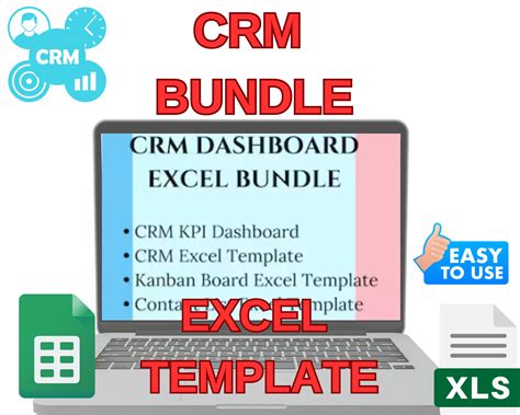 CRM Excel Template Bundle CRM Dashboard Template Kanban Board Editable Contact List Lead