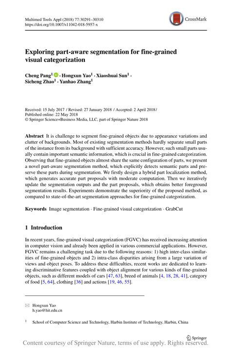 Exploring Part Aware Segmentation For Fine Grained Visual