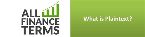 What Is Plain Text Definition Of All Finance Terms