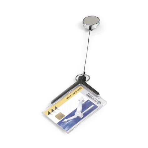 Durable Crystal Clear Acrylic Security Pass Holder With Badge Reel Office One Llc
