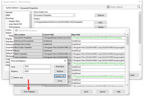 paramètres solidworks avec plusieurs versions