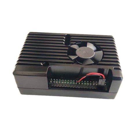 Xr 133 Pi 4 Aluminum Case With Dual Cooling Fan Metal Shell Black