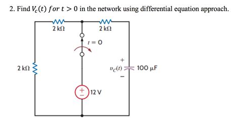 solved find v c t for t 0 in the network using
