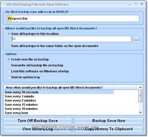 Ms Word Backup File Auto Save Software Tự động Lưu Tài Liệu Word đã Mở