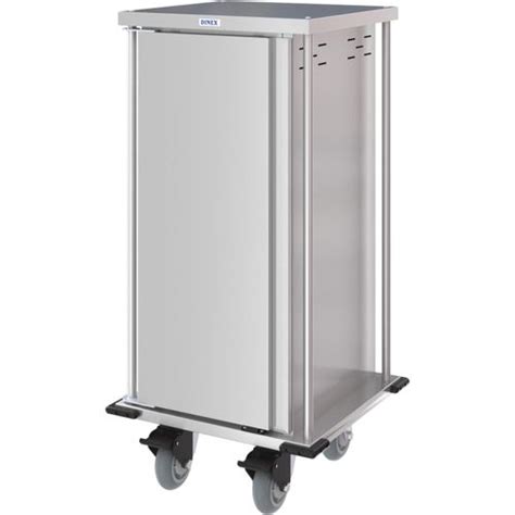 Dinex Quiet Compact Tray Delivery Cart 14 Capacity Single Door Two Trays Per Slide Pass Thru