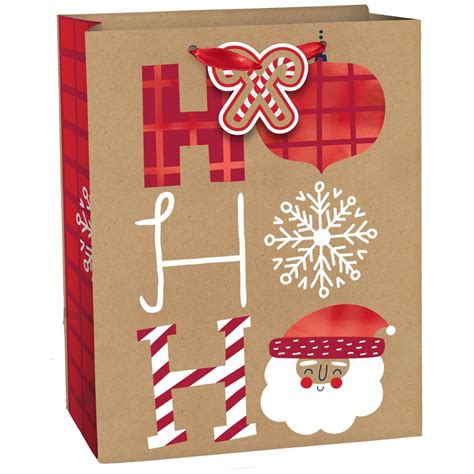 Ho Ho Ho Medium Vertical Christmas T Bag Party At Lewis Elegant Party Supplies Plastic