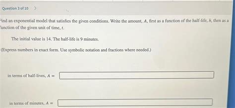 [answered] Question 3 Of 10 Find An Exponential Model That Satisfies Kunduz