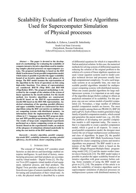 pdf scalability evaluation of iterative algorithms used for