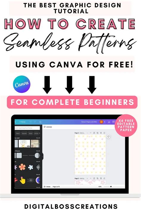 How To Create Seamless Patterns In Canva For Free Digitalbosscreations Canvas Learning