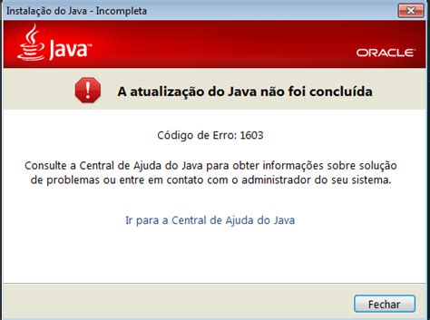 Erro 1603 Java Tecnobrasp