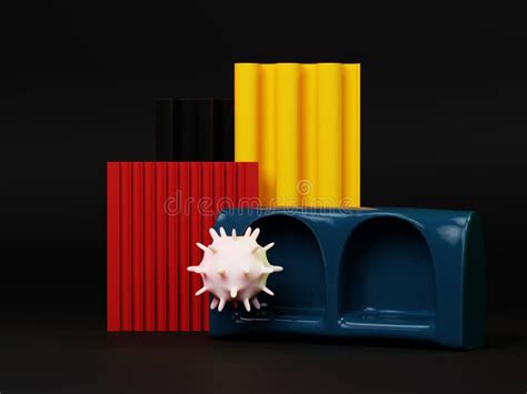 Geometric Composition Of Different Objects 3d Rendering Stock Illustration Illustration Of
