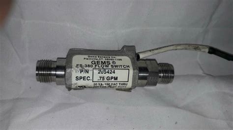 Gems Sensors Inc FS 380 Flow Switch 205424 0 75GPM Industrial SOL Pte Ltd