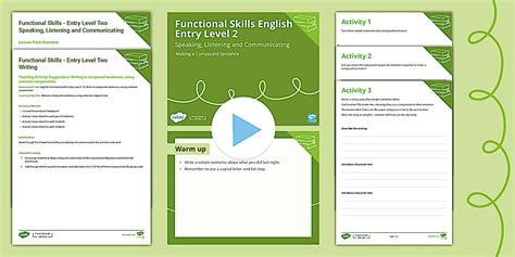 English Functional Skills EL2 19 Teacher Made Twinkl