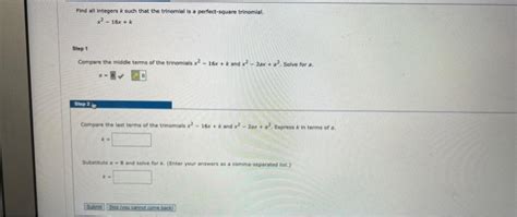 Solved Find All Integers K Such That The Trinomial Is A