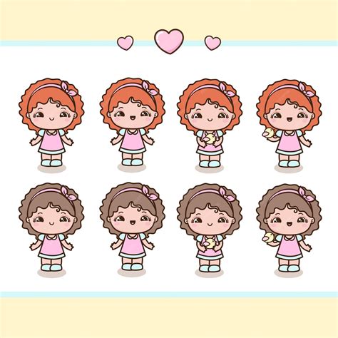 Niñas Chibi Vector Premium