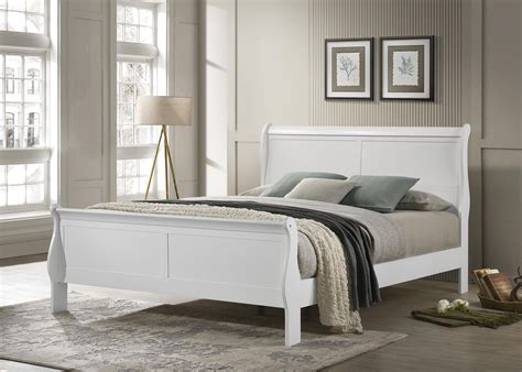 Canora Grey 47 Inch Sleigh Panel Bed White Wayfair Canada