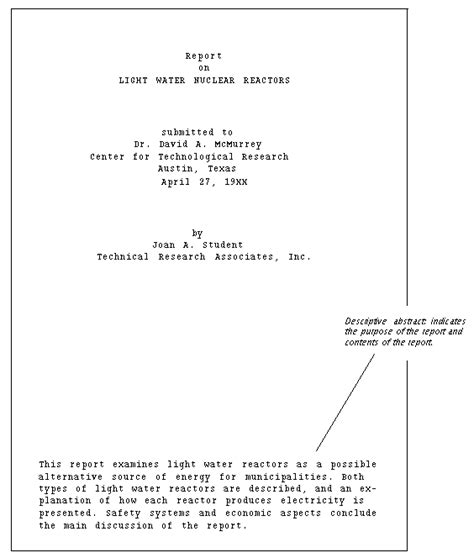 Report Abstract Example