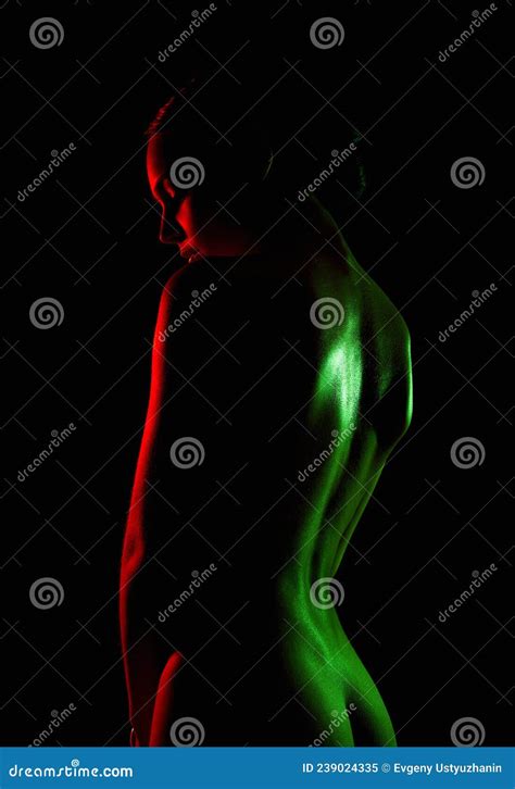 Beautiful Naked Woman In Color Lights Stock Image Image Of Posing Radiance