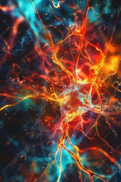 Dynamic Neural Network Activity Vibrant Visualization Of Neurons And Synapses Firing In Human