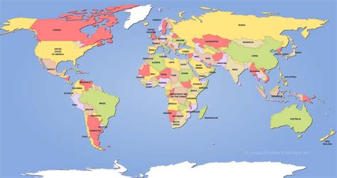 World Map Countries Wayne Baisey