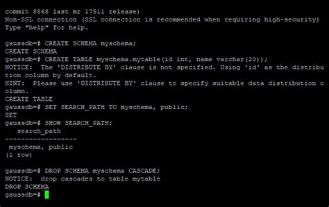 Gaussdb 数据库 创建和管理schema 数据库笔记 博客园 Gaussdb 数据库 创建和管理schema 数据库笔记 博客园