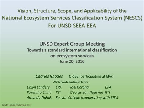 [ppt] National Ecosystem Services Classification System Nescs For Unsd Powerpoint