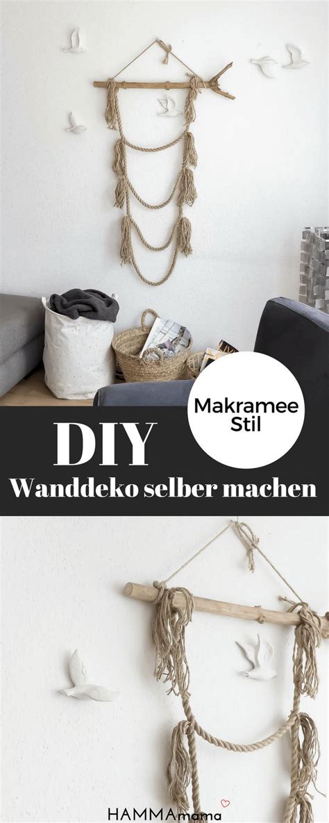 Diy Wanddeko Selber Machen ° Einfaches Makramee Wall Hanging Diy Leinwand Diy Deko Selber
