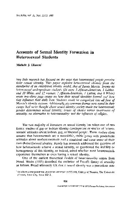 Pdf Accounts Of Sexual Identity Formation In Heterosexual Students