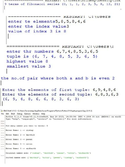 Tuple Program Output Pdf