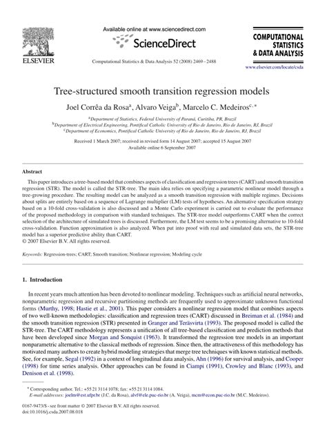 Pdf Tree Structured Smooth Transition Regression Models