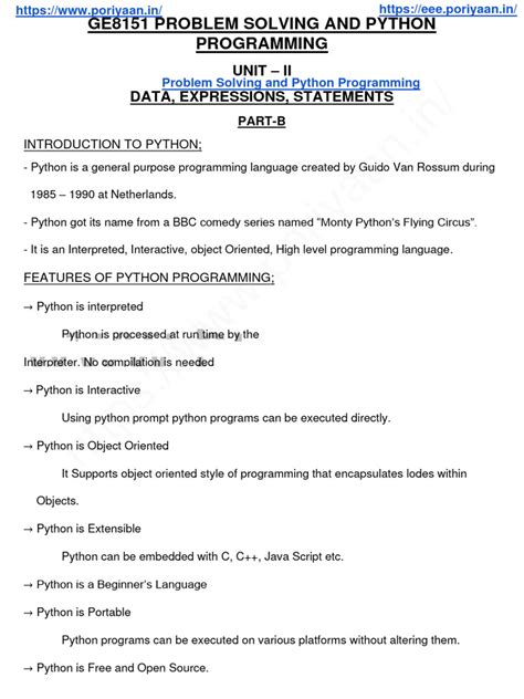 Unit Ii Part B Pdf Parameter Computer Programming Python