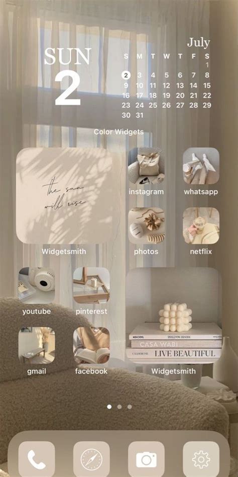Neutral Ios Home Screen Ideas Modern Iphone Home Screen Design