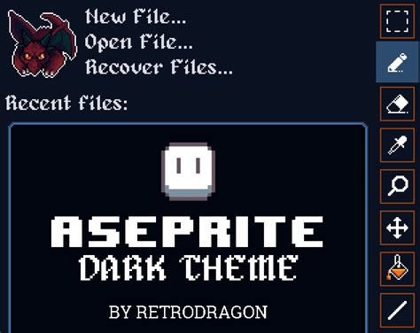 Aseprite Dark Theme R Aseprite