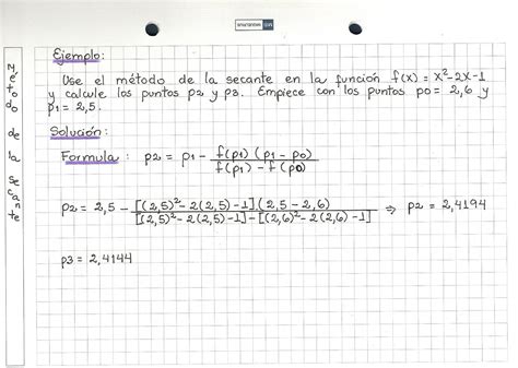 Cálculo Numérico Metodo Iterativo Secante