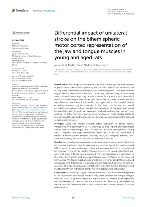 Pdf Differential Impact Of Unilateral Stroke On The Bihemispheric