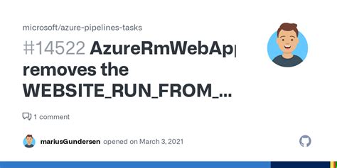 Azurermwebappdeployment4 Removes The Websiterunfrompackage Appsetting · Issue 14522