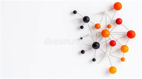 Colorful Abstract Molecular Structure Design On White Background For Scientific Illustrations