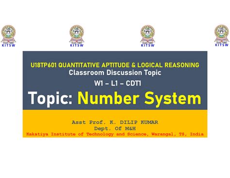 Number Systempdf Important Notes Asst Prof K DILIP KUMAR Dept Of M H Kakatiya Institute