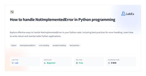 How To Handle Notimplementederror In Python Programming Labex