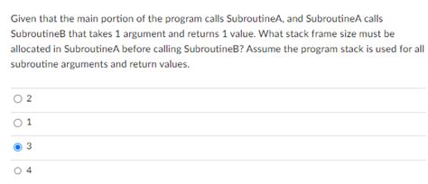 Given That The Main Portion Of The Program Calls