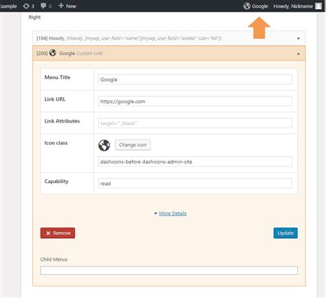 Admin Toolbar My Wp Customize