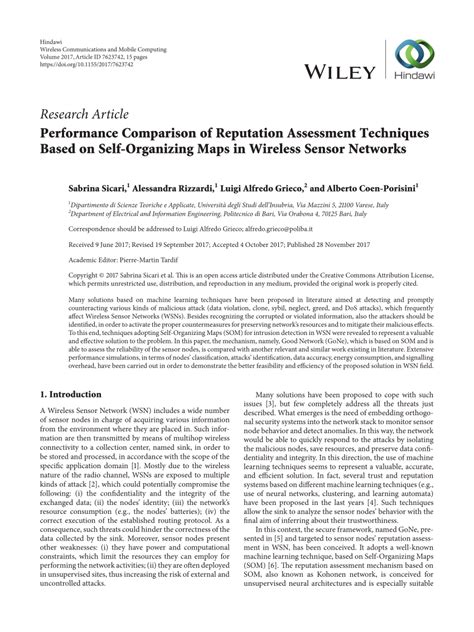 Pdf Performance Comparison Of Reputation Assessment Techniques Based On Self Organizing Maps