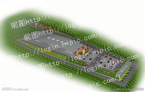 厂区绿化效果图设计图 室外模型 3D设计 设计图库 昵图网nipic