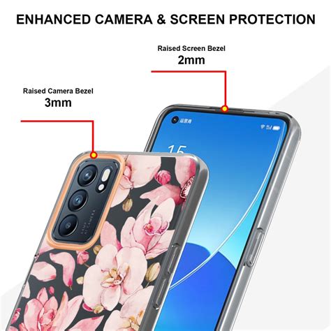 For Oppo Reno6 5g Flowers And Plants Series Imd Tpu Phone Case Pink