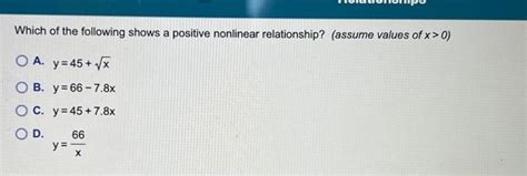 Solved Which Of The Following Shows A Positive Nonlinear
