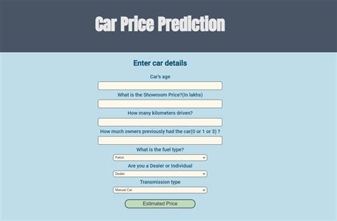 Github Officialnmn Car Price Prediction End To End Data Science Project On Dataset Of Used