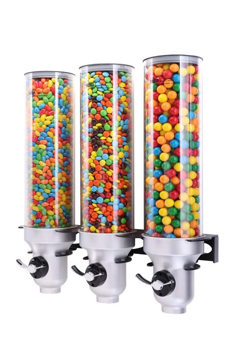 Idm Candy Dispenser H30 Ff Triple Wall Mounted Candy Dispenser 4 5 Liter Capacity Silver